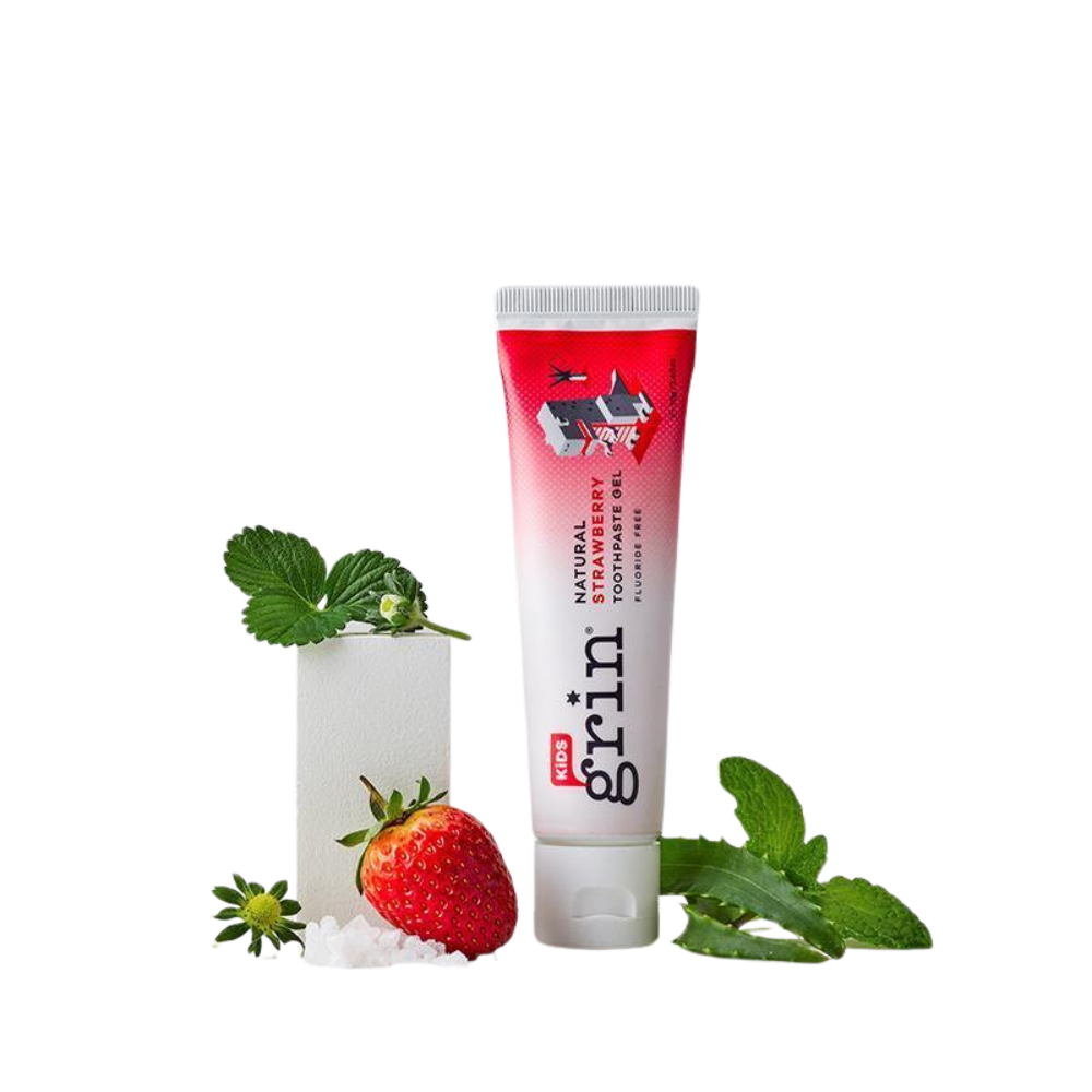 Grin Kids Strawberry Toothpaste – Natural & Fluoride-Free – Nourishing ...